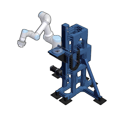 Heavy-duty vertical range extender for Universal Robots (575mm stroke ...